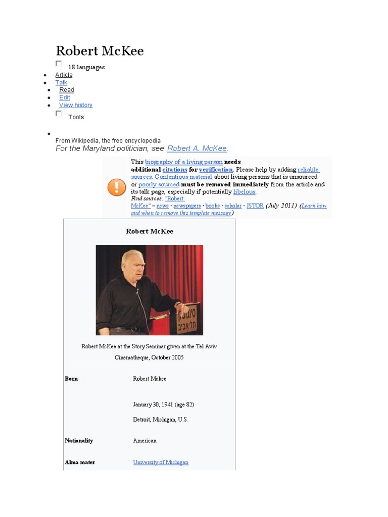 Robert McKee | PDF | Art | General Fiction