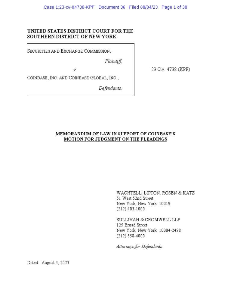 Sec V Coinbase | PDF | Cryptocurrency | Securities (Finance) Sec V Coinbase | PDF | Cryptocurrency | Securities (Finance)