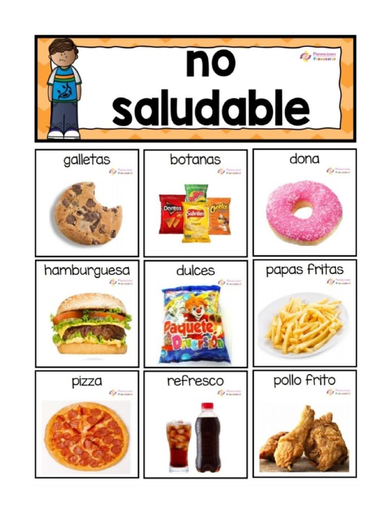 Comidas Saludables y No Saludables | PDF