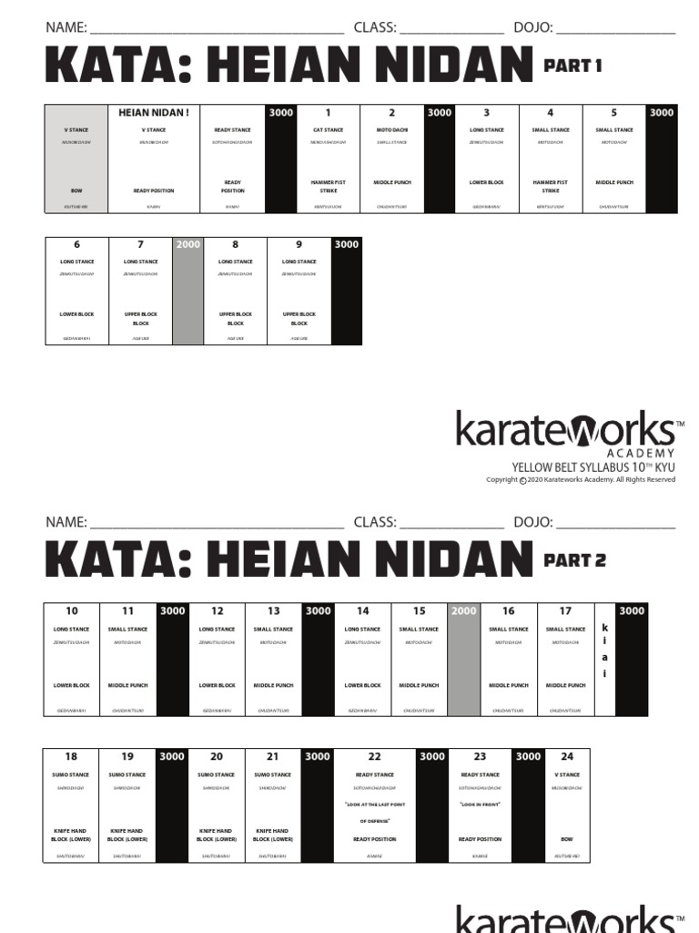 Kata Heian Nidan | PDF | Combat Sports | Karate