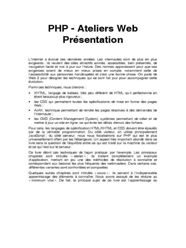 Extrait | PDF | PHP | Internet