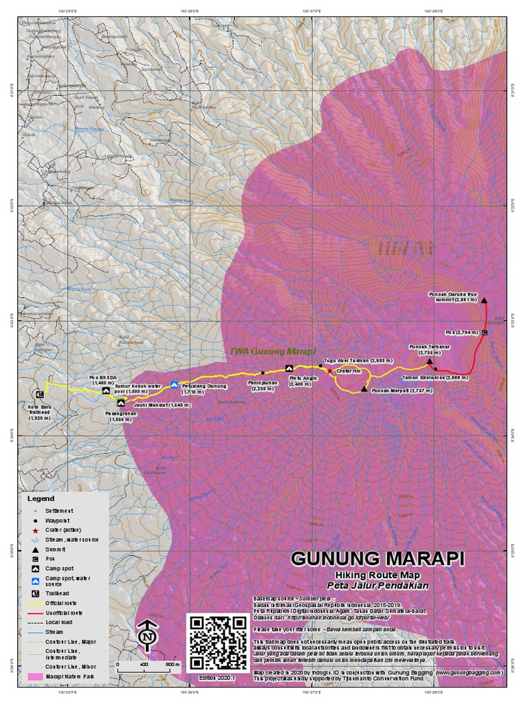 Peta Jalur Pendakian Gunung Marapi | PDF