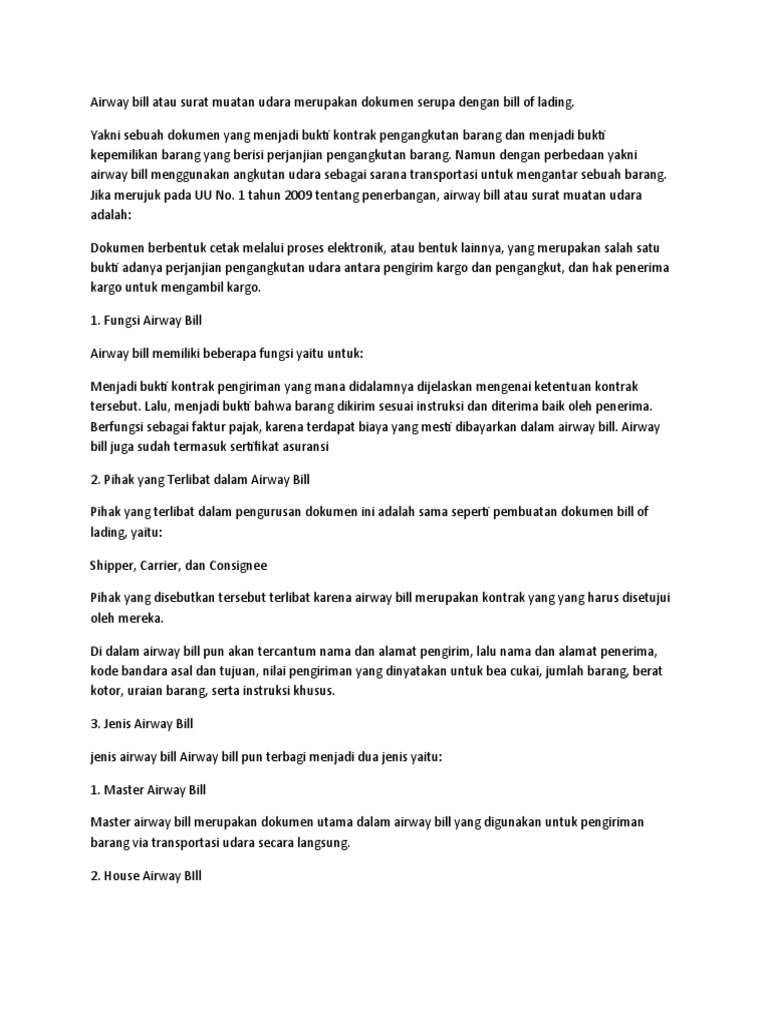 Airway Bill Melly | PDF