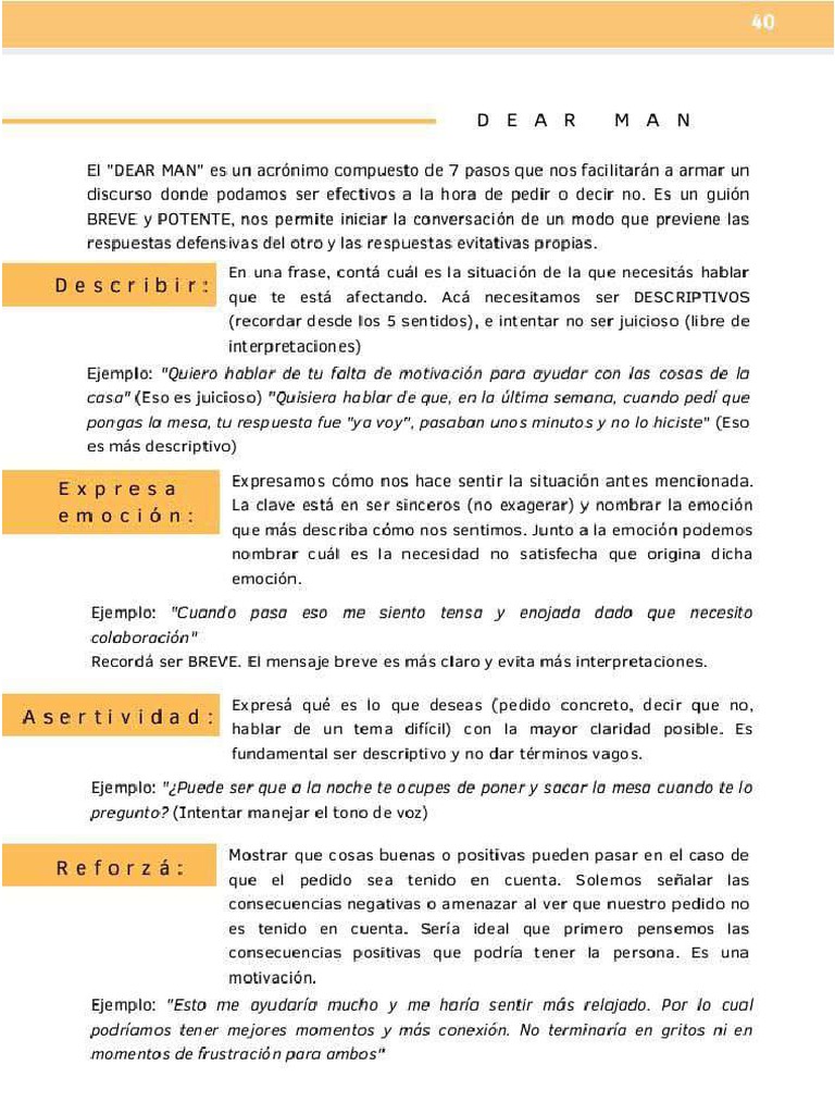 Habilidad DEAR MAN | PDF