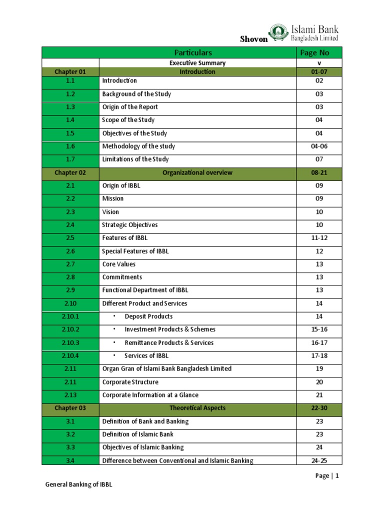 Internship Report On General Banking of Islami Bank Bangladesh Limited ...