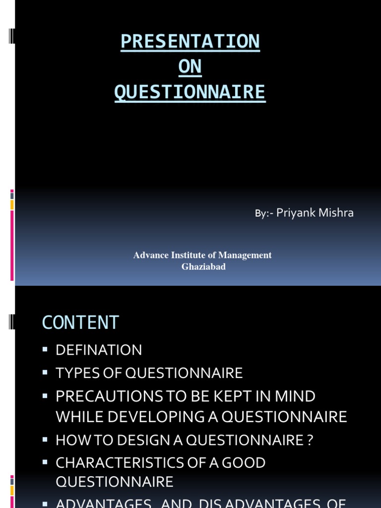 Presentation On Question Are | PDF | Questionnaire | Question