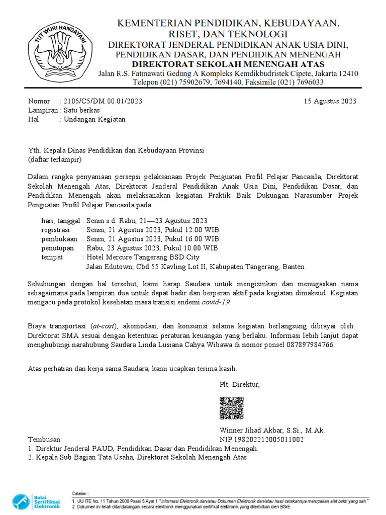 Surat Undangan Eksternal Merge | PDF