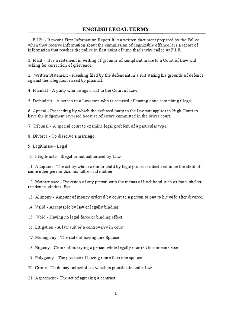 English Legal Terms | PDF