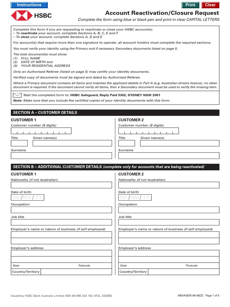 Account Reactivation Closure Request | PDF | Identity Document | Notary ...