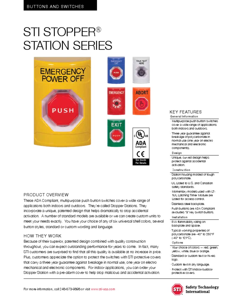 STI Stopper Station Series | PDF | Switch | Manufactured Goods