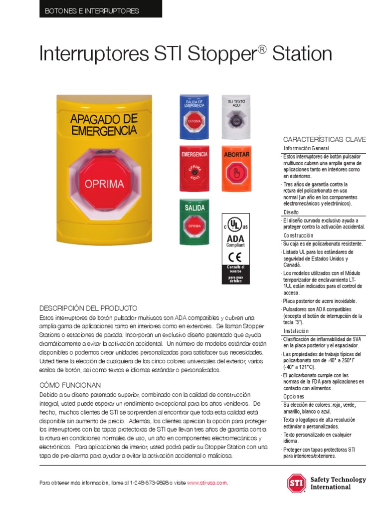 STI Stopper Station Series ES | Descargar gratis PDF | Diodo emisor de ...