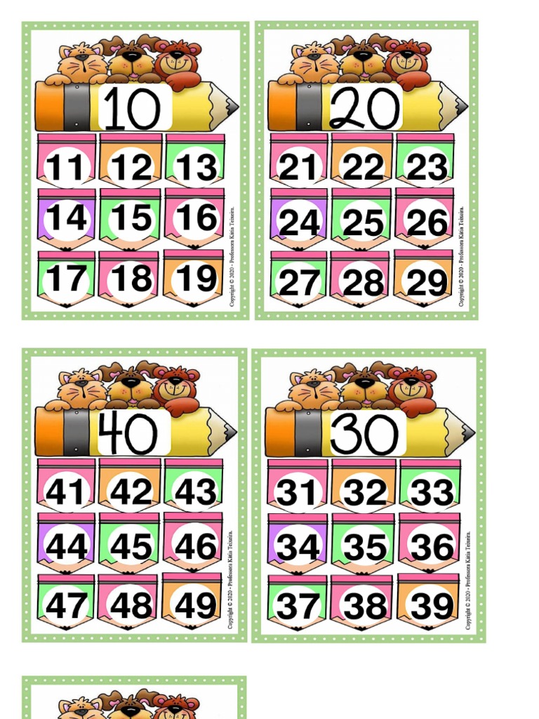 Familias de Las Decenas Hasta El 100. | PDF