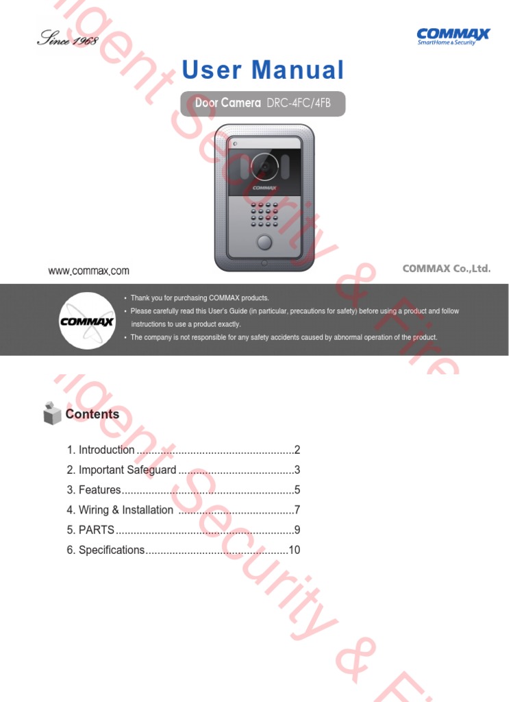 Door Camera DRC-4FC/4FB | PDF | Ac Power Plugs And Sockets | Electrical Connector