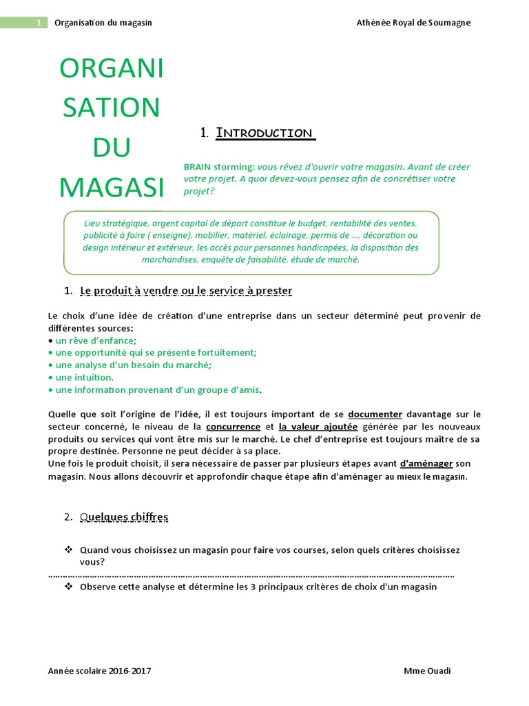 Organisation efficace du magasin | PDF | Commerce de détail | Supermarché