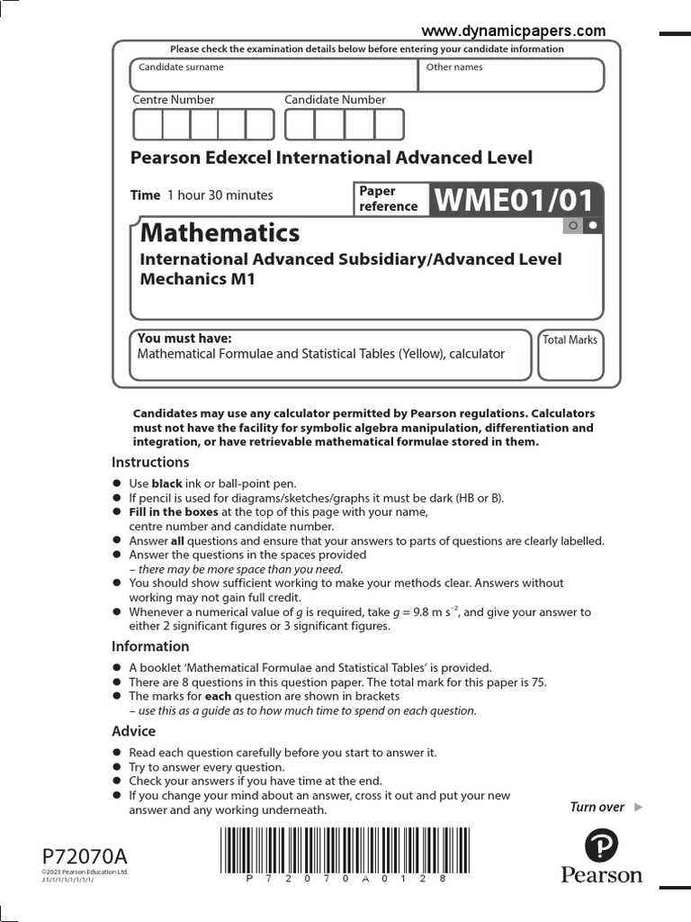 Wme01 01 Que 20230118 | PDF | Acceleration | Mechanical Engineering