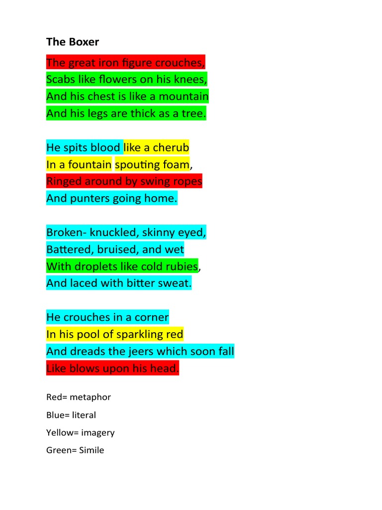 The Boxer TEXT | PDF