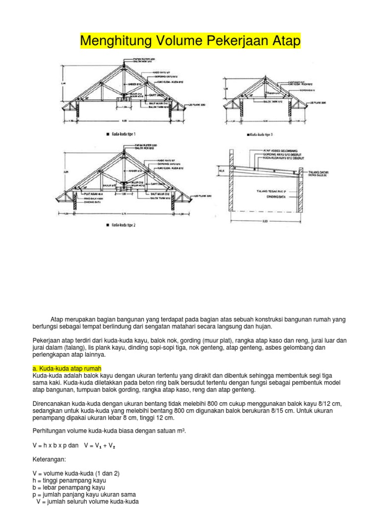 Menghitung Volume Pekerjaan Atap | PDF