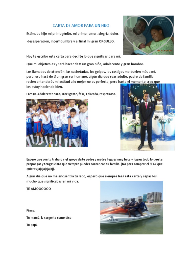 Carta De Amor Para Un Hijo Pdf