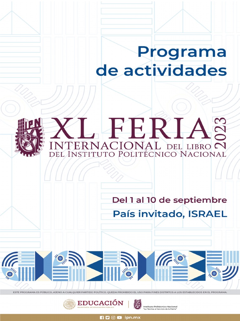 Programa de Actividades FIL IPN 2023 - 3008 | PDF