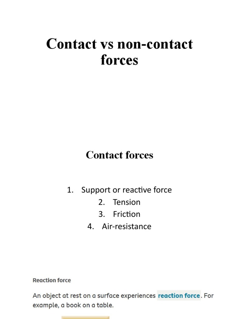 Example Of Non Contact Force