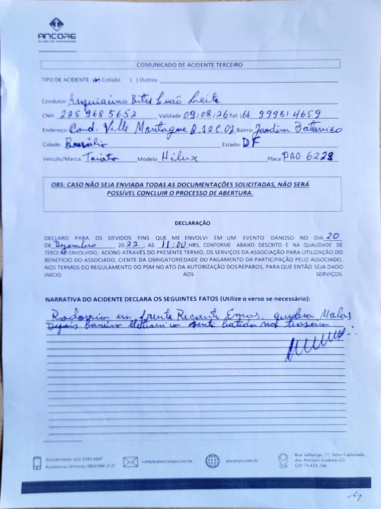 Declaração de Evento Danoso Veicular | PDF | Justiça | Crime e Violência