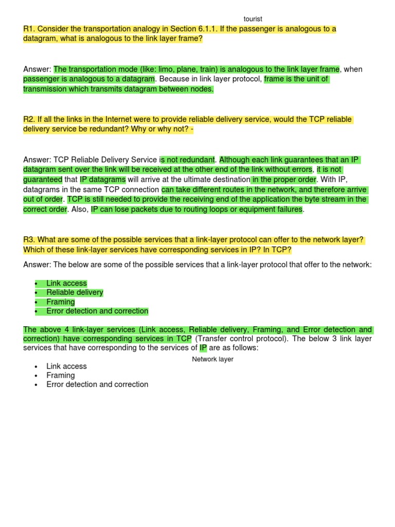 Chapter 6 Questions | PDF | Internet Protocols | Transmission Control ...