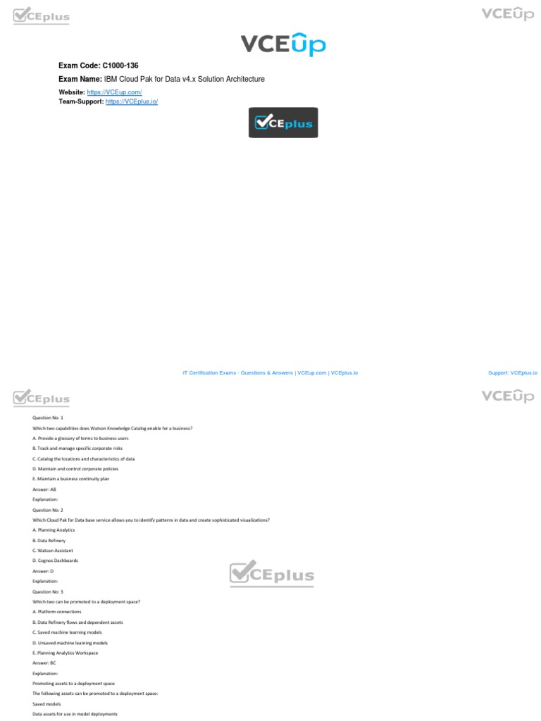 IBM Pre - C1000-136 63q-DEMO | PDF | Cloud Computing | Ibm Db2