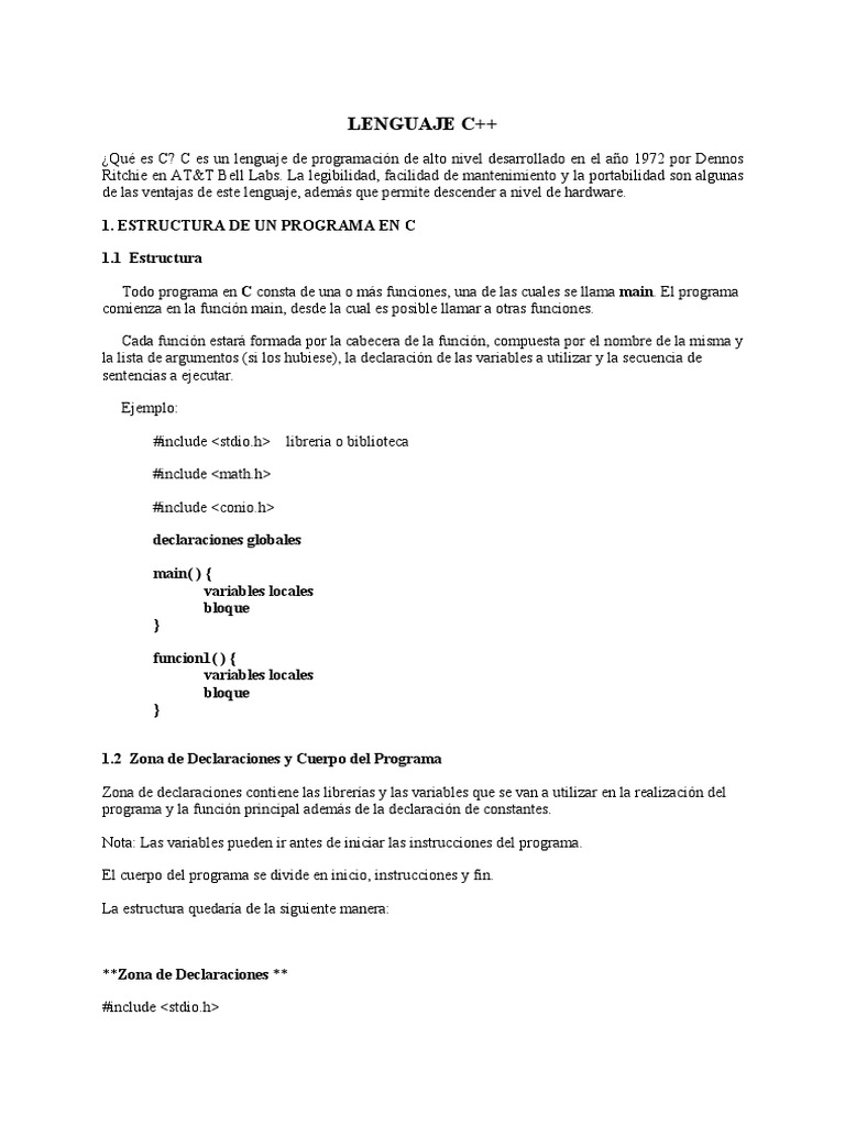 Manual de Lenguaje C | PDF