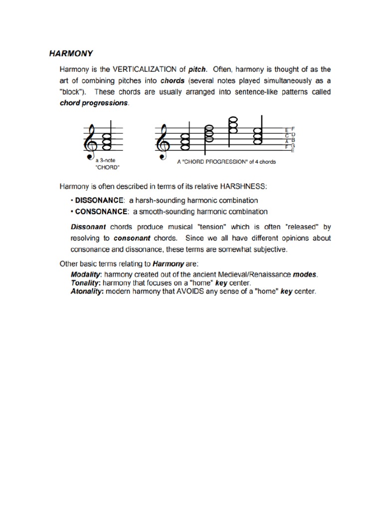 Music Theory - Harmony | PDF