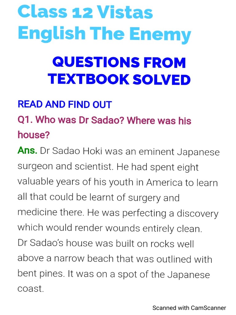 The Enemy-Questions & Answers (Writing Resource) | PDF