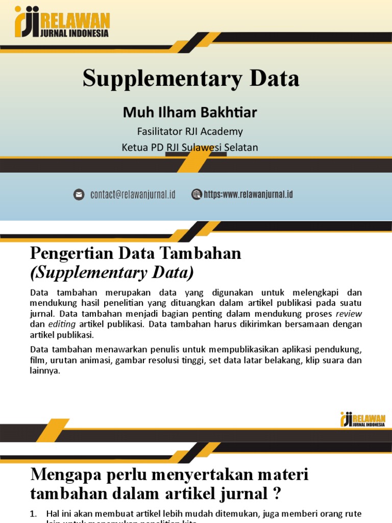 Pentingnya Data Tambahan dalam Publikasi | PDF