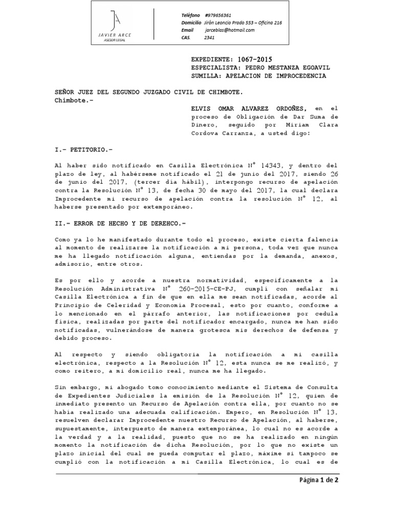 Apelacion de Improcedente | Descargar gratis PDF | Apelación | Gobierno