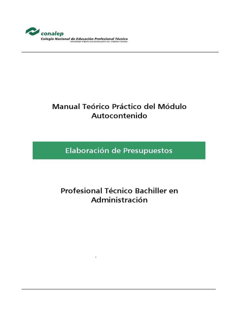 Manual Teorico Practico Del Modulo Autoc | PDF | Presupuesto | Inventario