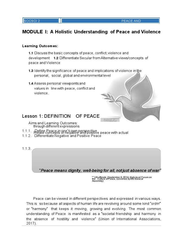 Understanding of Peace and Violence | PDF | Peace | Violence