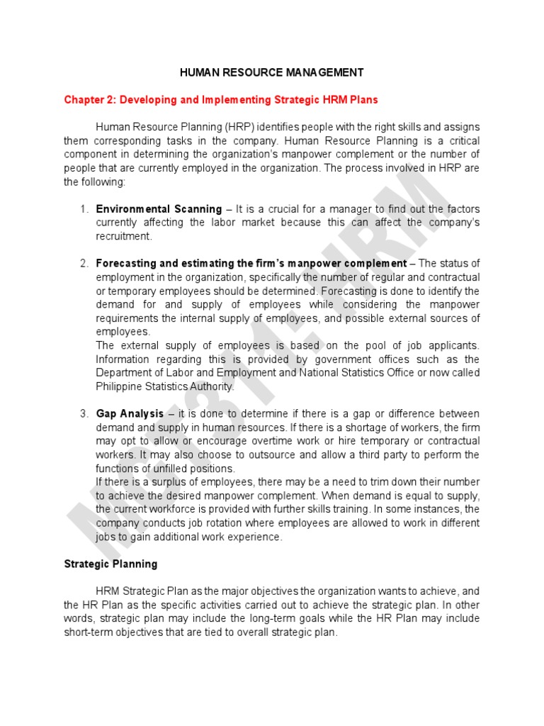 Developing and Implementing Strategic HRM Plans | PDF | Human Resource Management | Human Resources