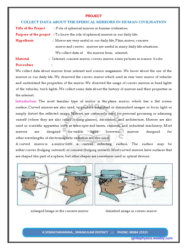 Spherical Mirrors in Civilisation - em - KVR Project 3 | PDF | Mirror ...