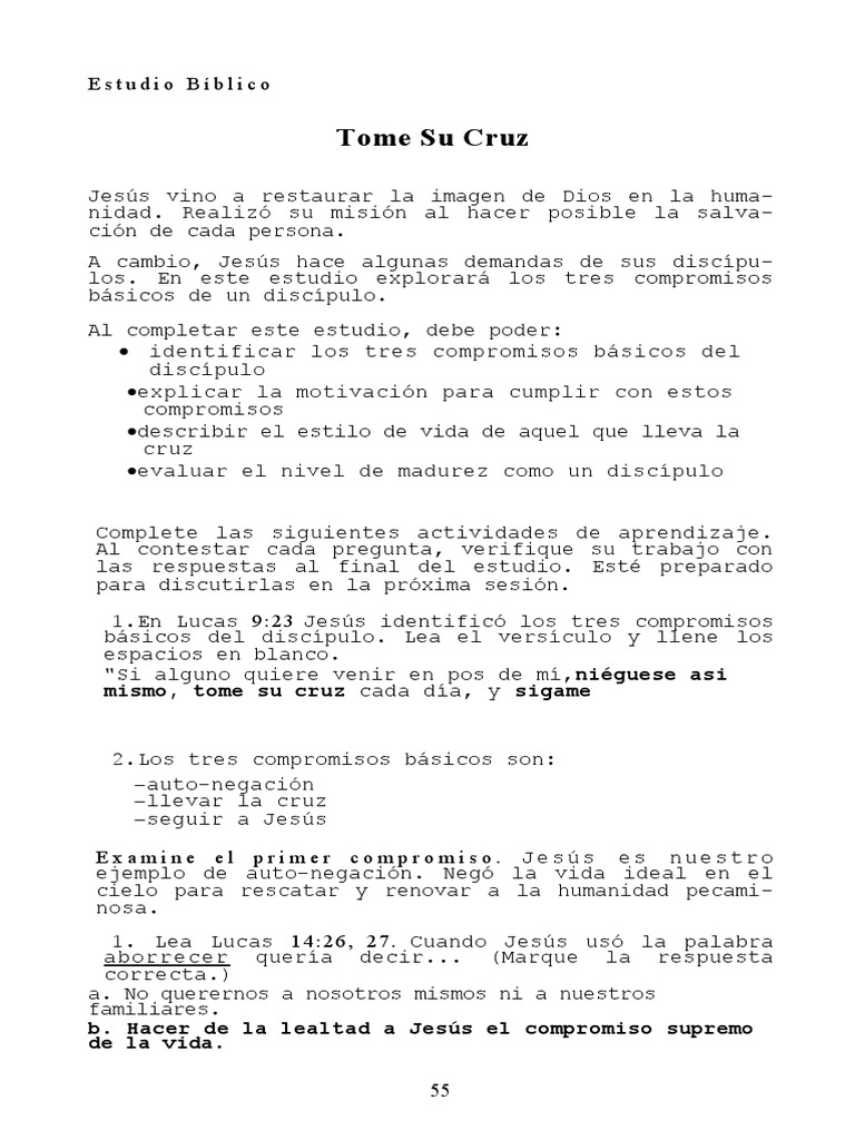 Compromisos del Discipulado Cristiano | PDF | Jesús | Cristo (título)