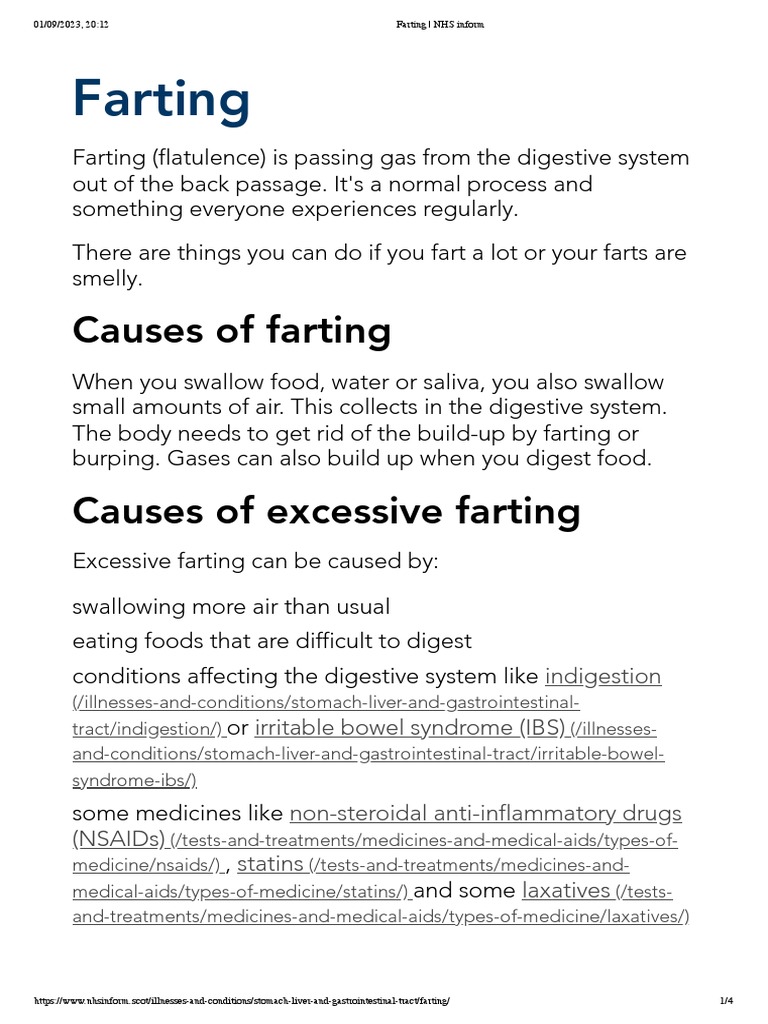 Farting - NHS Inform | PDF | Flatulence | Clinical Medicine