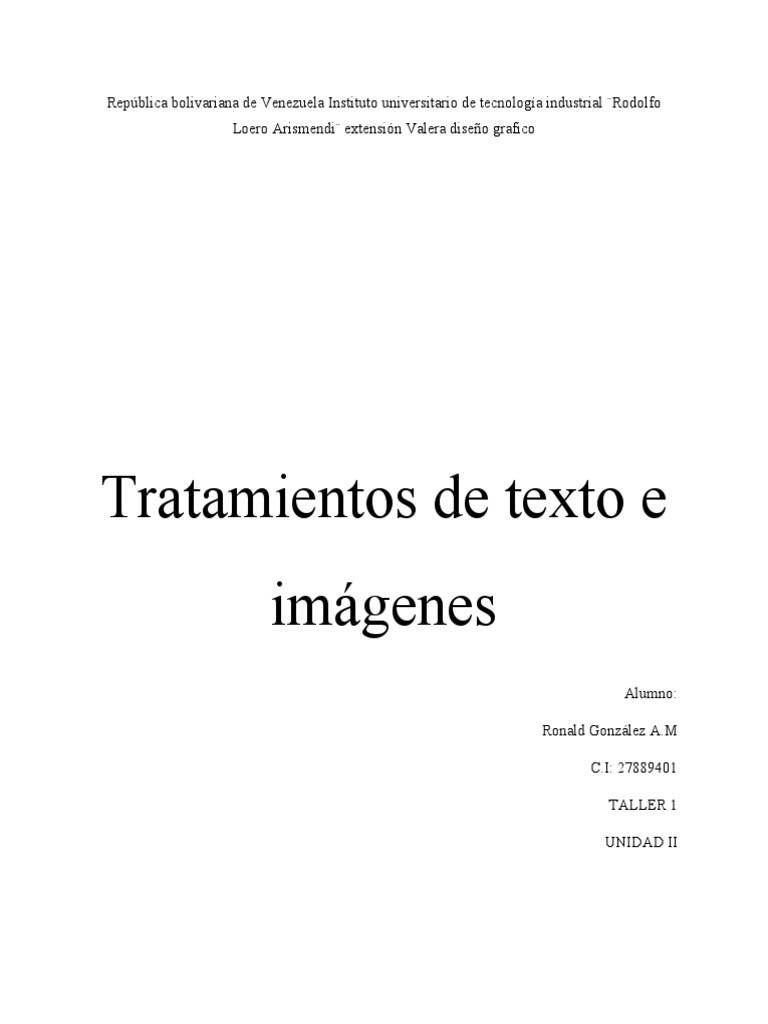 Tratamiento de Textos e Imagenes | PDF | Diseño gráfico | Resolución de imagen