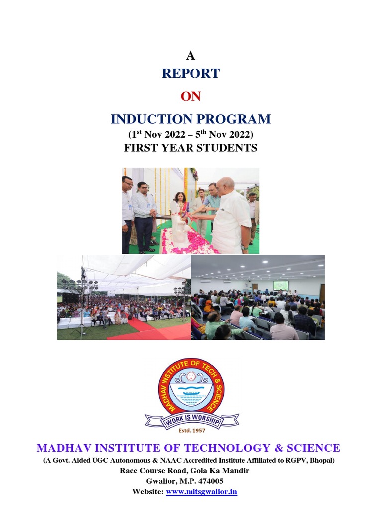 1st Year Induction Programme Report 2022 | PDF | Startup Company | Small Business & Entrepreneurs