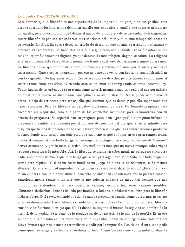 SZTAJNSZRAJBER - La Filosofía | PDF | Amor | Felicidad