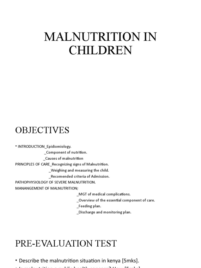 Causes and Signs of Child Malnutrition | PDF