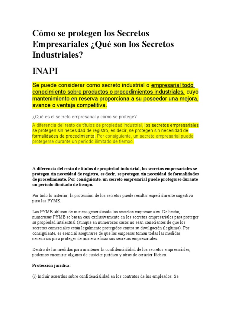 Secreto Empresarial | Descargar gratis PDF | Business | Pequeñas y medianas empresas