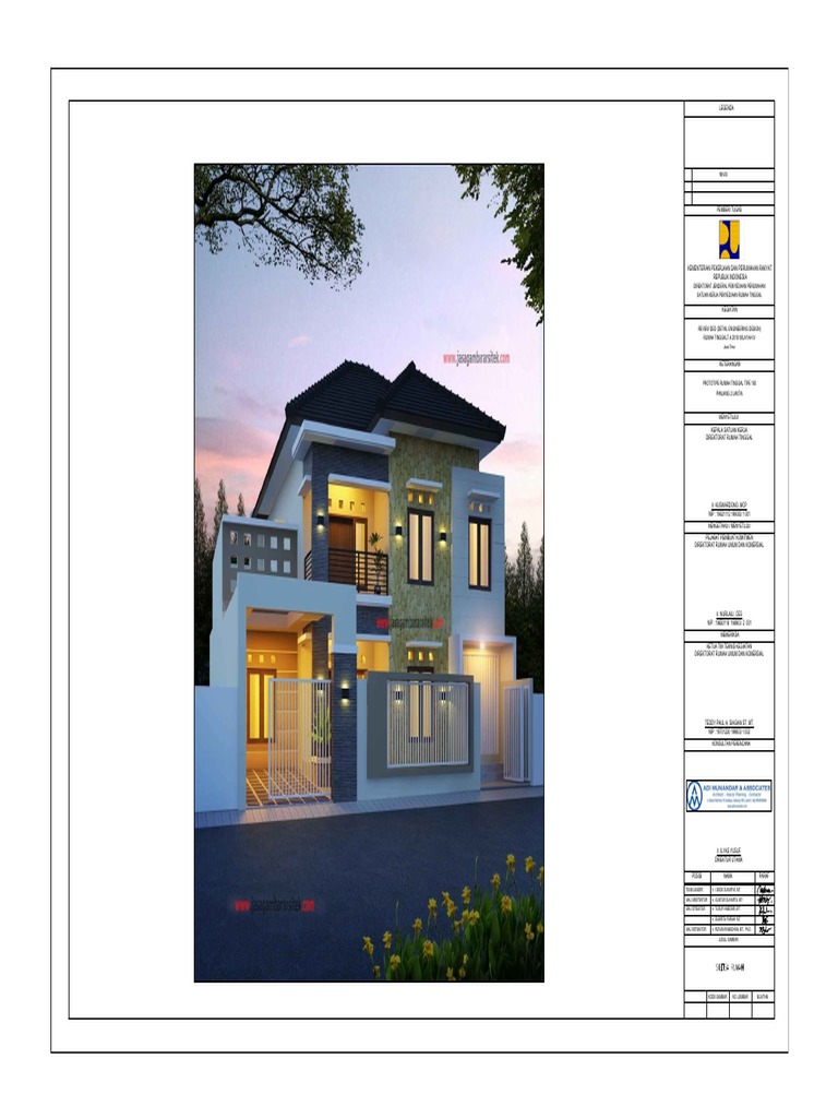 Gambar Denah Rumah 2 Lantai - Ahmad Ammar Hanan & Akmal Sain Anwara | PDF