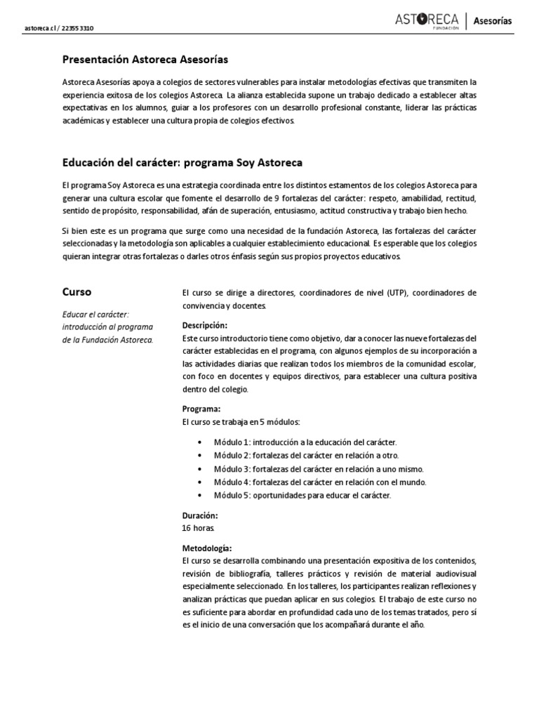 Fortalezas del Carácter en Educación | PDF | Negocios | Relaciones ...