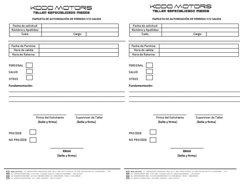 Boleta de Permiso de Salida | PDF