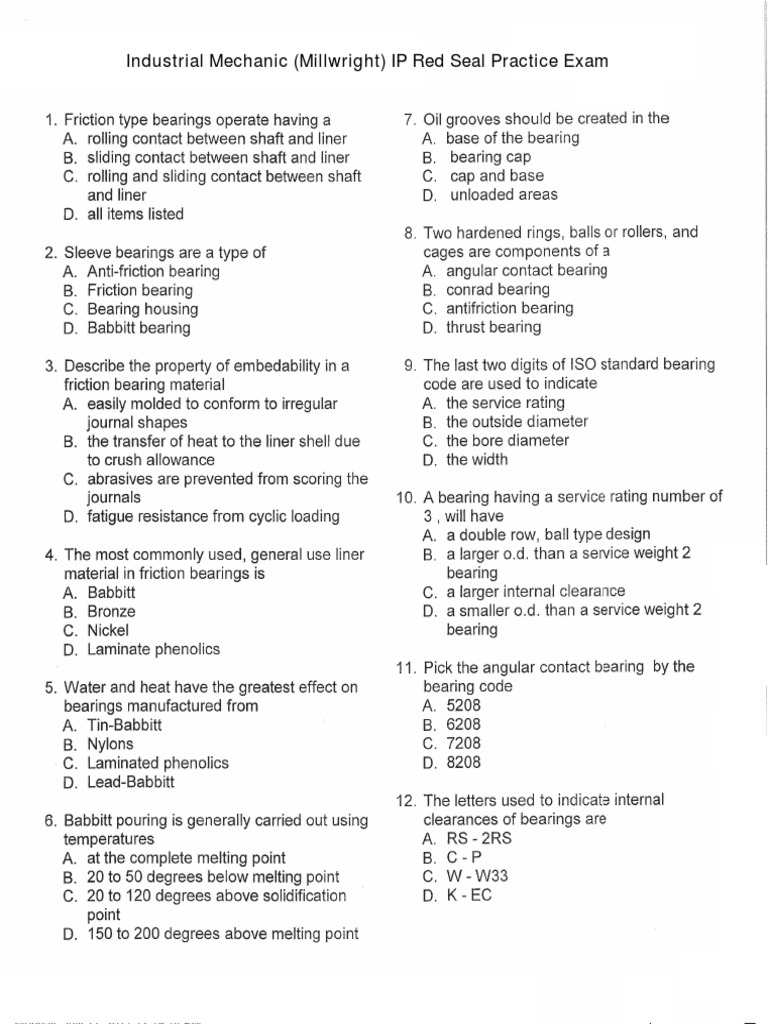 Millwright Questions1 | PDF
