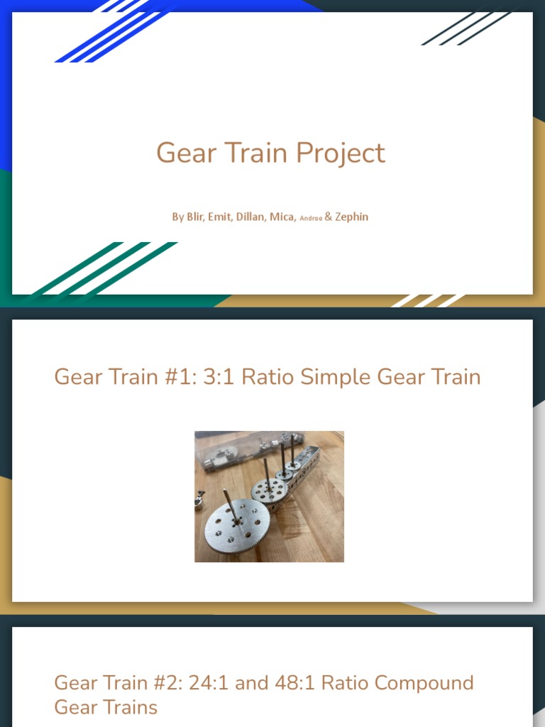 Gear Train Project: Design and Testing | PDF