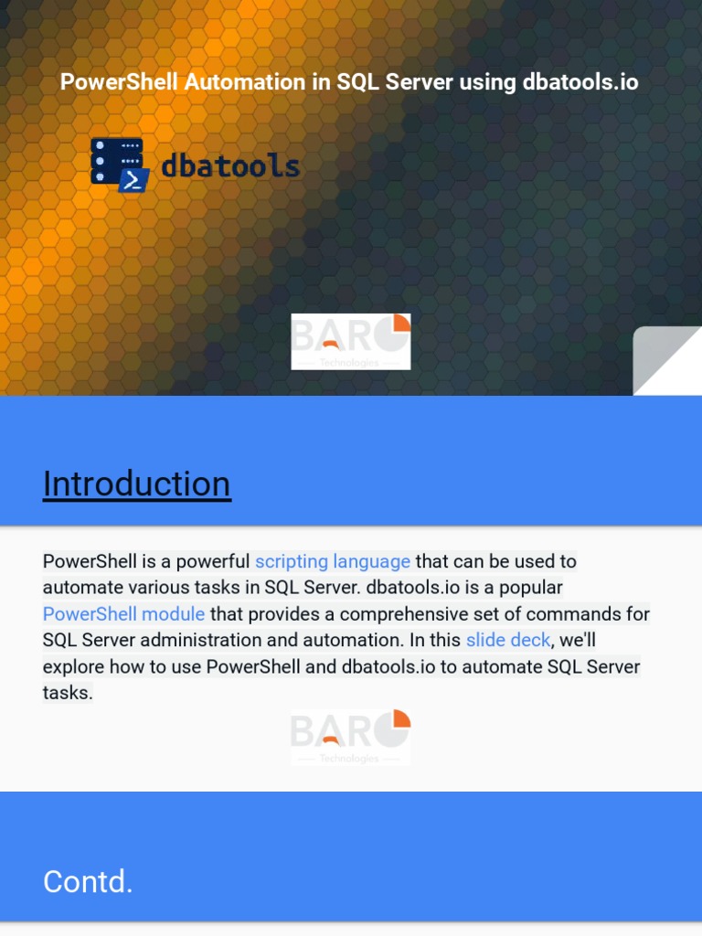 PowerShell Automation in SQL Server using dbatools.io (1) | PDF | Computing Platforms | Software ...