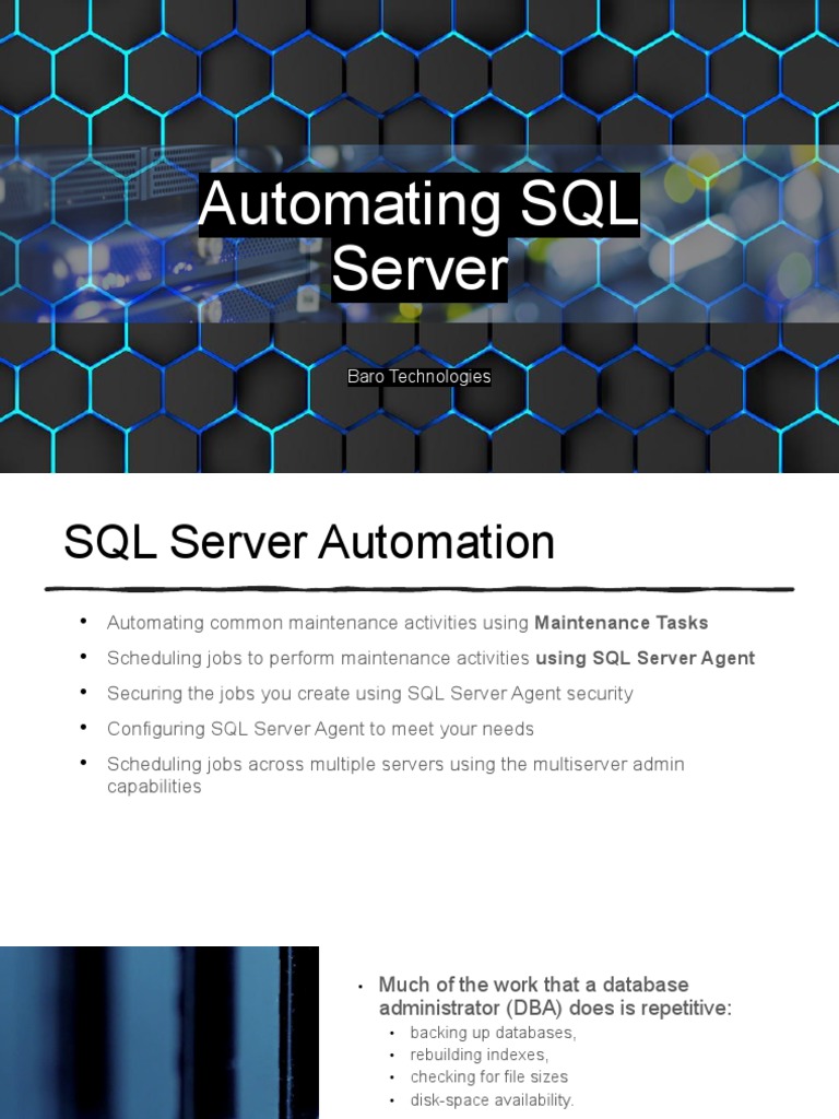 Sql Server Automation Maintenance Plan Pdf Microsoft Sql Server Databases
